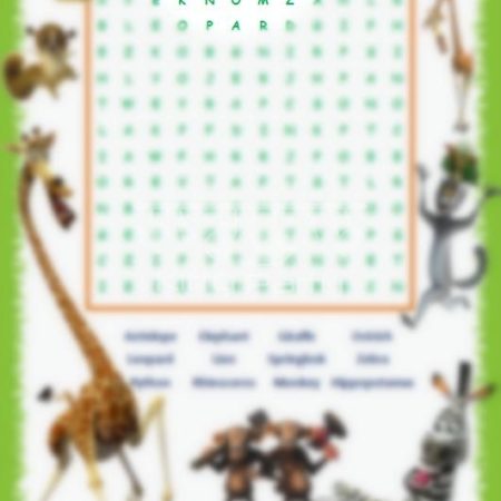 Madagascar Theme Paper Game