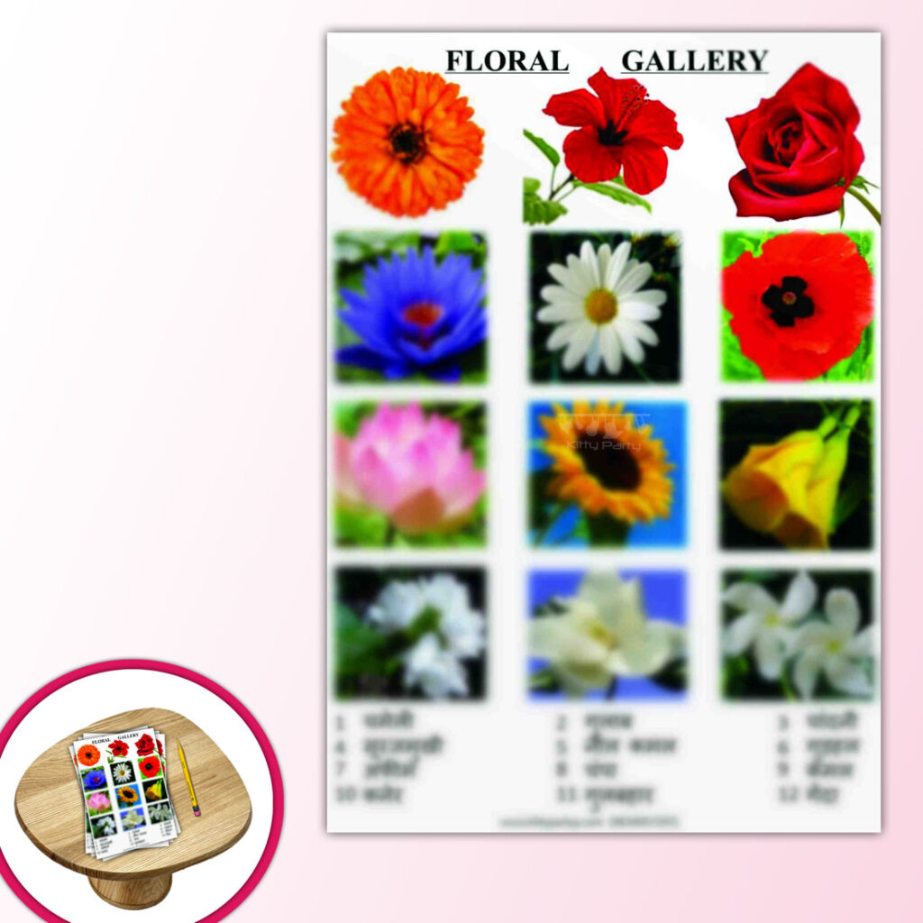 Guess The Flowers Name Paper Game - kittypartyy