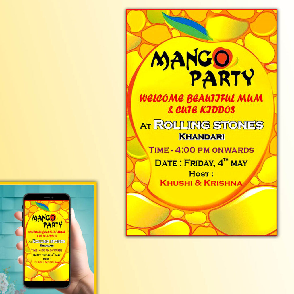 Mangoes Theme Whatsapp Invite - kittypartyy