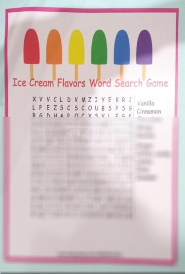 Ice Cream Flavors Word Search