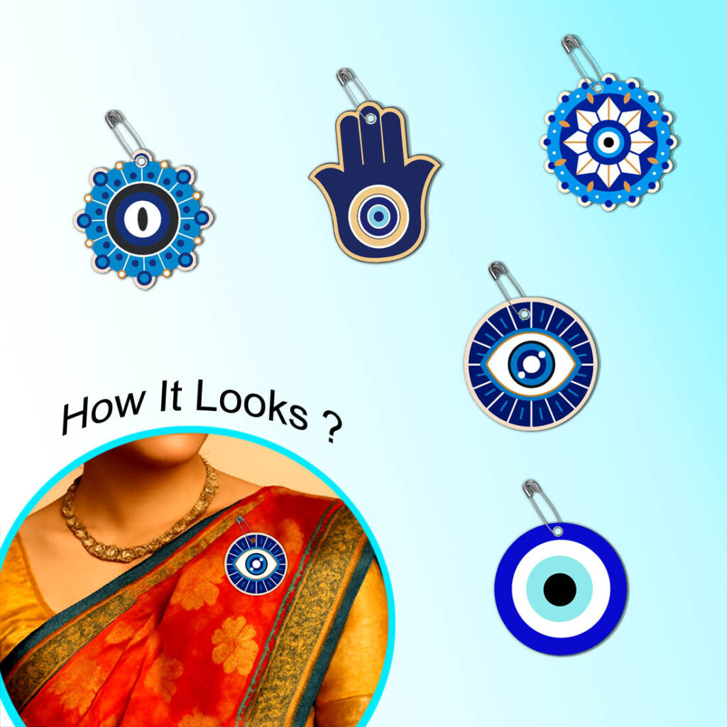 Evil Eye theme badges - kittypartyy