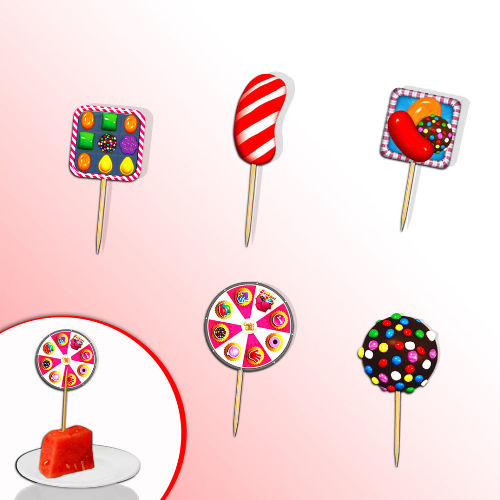 Candy Crush Theme Tooth Picks - kittypartyy
