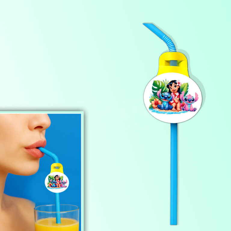 Lilo & Stitch Theme Straw - kittypartyy