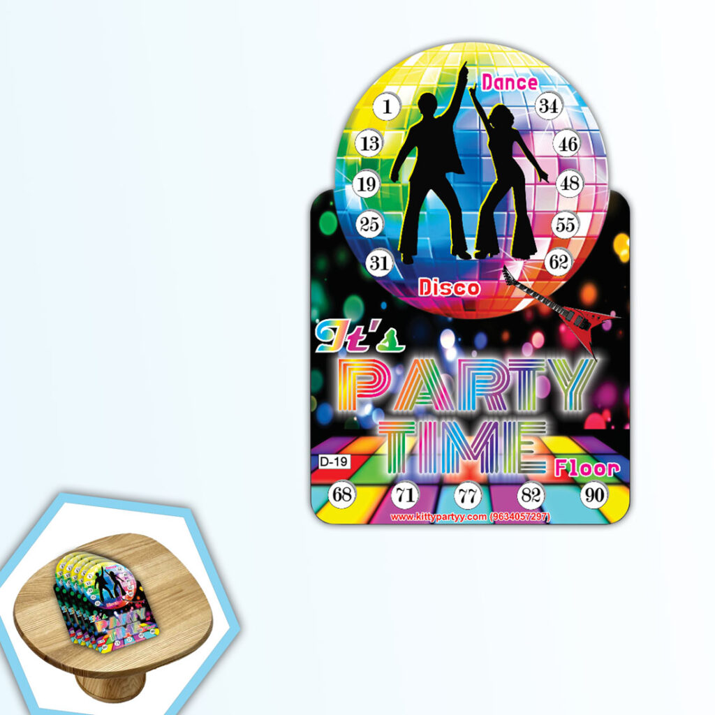 Disco Shape Tambola Ticket - kittypartyy