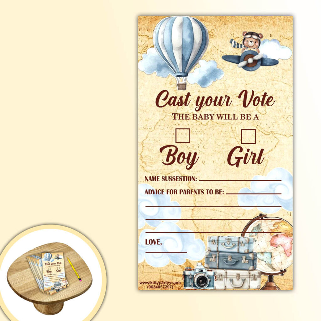 Baby Shower Vote Card - kittypartyy